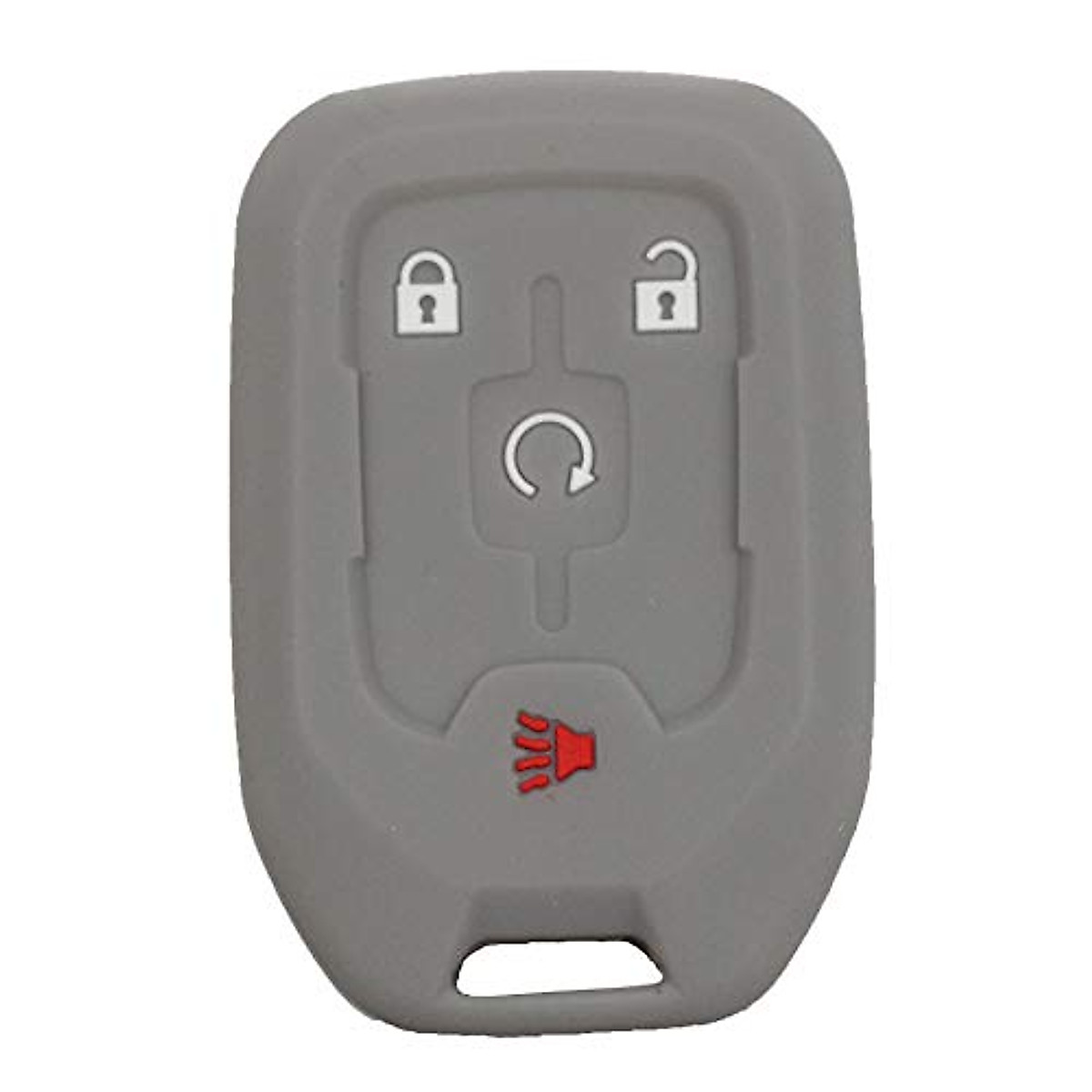 Btopars 2pcs 4 Buttons Silicone Rubber Remote Smart Key Fob Keyless Case Cover Protector Holder Compatible with GMC Acadia Terrain 2018 2019 2020 2021 Black Gray