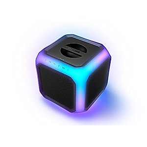 PHILIPS X7207 Bluetooth Party Cube Speaker with 360° Party Lights - Link up to 50 Speakers, Black