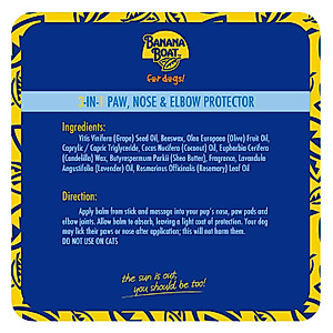 Banana Boat Dog Paw Balm – 3 in 1 Soother Moisturizer and Protector for The Dog Nose Paw and Elbow, Used for Sun Protection, Moistures Dry Noses and Paws, Great Skin Soother for Dogs Sensitive Skin
