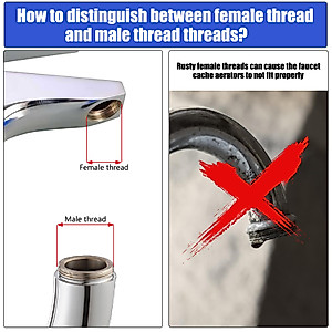 6 Pieces Faucet Cache Aerators with Faucet Aerator Removal Tool 18.5 mm Water Saving Flow Restrictor Set Replacement Part for Bathroom or Kitchen