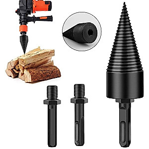 HLGQ 32 42 45 50mm Firewood Splitter Machine Drill Bit Wood Cone Punch Driver Square Round Hex Shank Drill Bit Split Tool,50mm