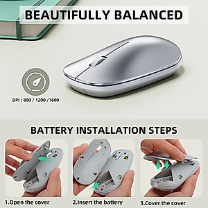 Bluetooth Keyboard and Mouse for Mac, OMOTON Ultra-Slim Keyboard and Mouse Combo, Wireless Keyboard and Mouse for MacOS, MacBook Pro/Air, iMac, Mac Mini, Laptop and PC (Silver)