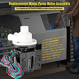 DearChan APTA92P10WD1 Water Pump Motor Assembly For Hoshizaki APTA92P10WD1 Ice Machine Equivalent, 120V 53.4W 0.4 Amp, Replace for KM500MAH, KM630MAH, KM900MAH