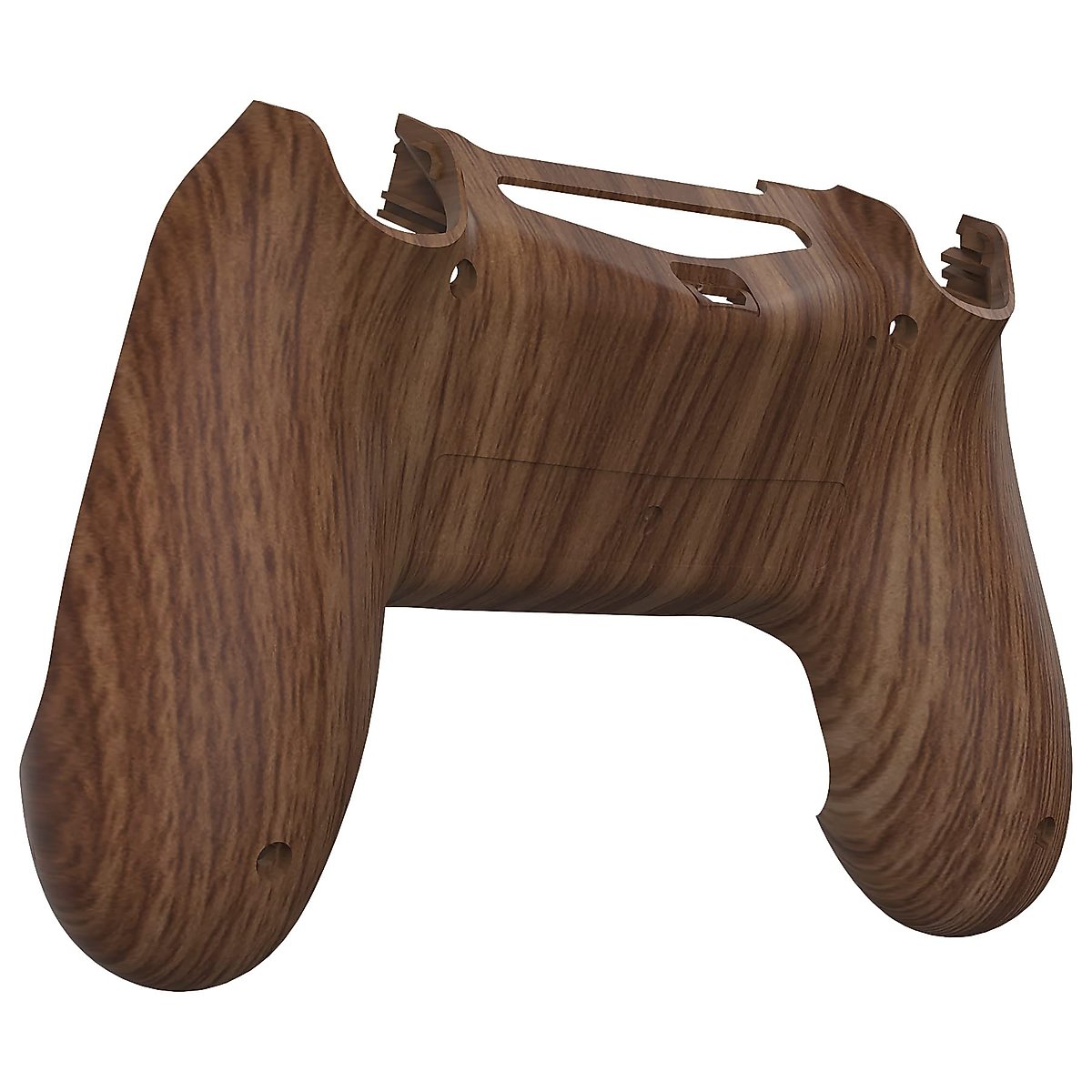 eXtremeRate Wood Grain Patterned Soft Touch Game Improvement Replacement Parts Back Housing Cover, Custom Bottom Shell Compatible with ps4 Controller JDM-040, JDM-050 and JDM-055