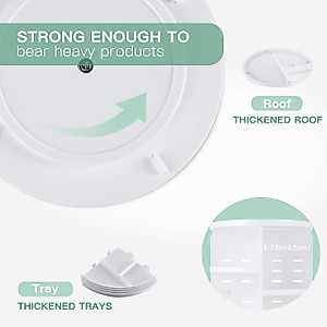 seinlife 360 Rotating Makeup Organizer,DIY Adjustable Spinning Holder,Foldable Cosmetic Storage Display box,Large Capacity Make up Caddy Shelf,Fits Countertop Vanity and Bathroom (WHITE)