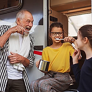 Disposable Toothbrushes with Toothpaste and Comb 3 in One Individually Wrapped 2 Colors Travel Toothbrushes Bulk for Hotels Homestays Charities Shelters Nursing Homes Homeless (60)