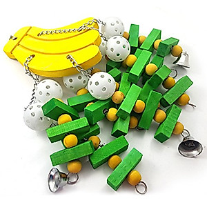 Keersi Medium Large Bird Chew Toy Wood Block for Parrot Parakeet Cockatiel Conure Cockatoo African Grey Macaw Eclectus Amazon Lovebird Budgie Cage