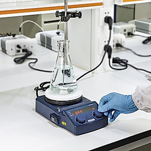 FOUR E'S SCIENTIFIC 5 Inch Magnetic Stirrer Hot Plate Max Temp 280℃/536°F | Max 5L Stirring Capacity | 100-1500RPM | 110V | Laboratory Hot Plate with Temp Probe Sensor & Stir Bar (Not Include Stand）