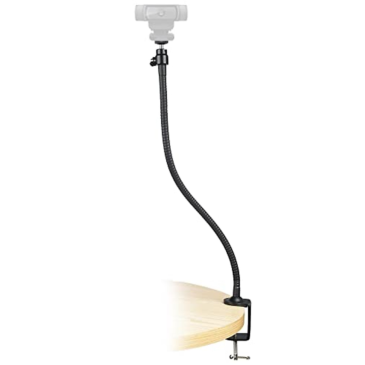 25 inch Flexible Jaw Arm Clamp Mount Holder Stand Compatible with Logitech Webcam C920s C925e C922 C930 C615 Brio StreamCam