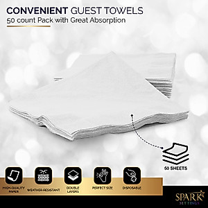 Amcrate Big Party Pack 40 Count White Dinner Napkins Tableware- Ideal for Wedding, Party, Birthday, Dinner, Lunch, Cocktails. (7” x 7”)