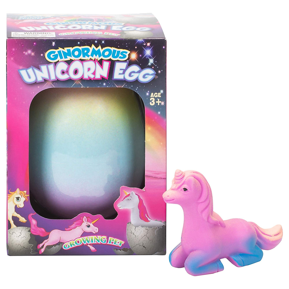 Class Collections Large Growing Unicorn Hatch Egg with Rainbow Shell Kids Novelty Toy- Single