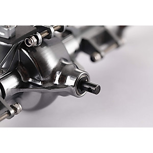 RZXYL 1:10 Rock Crawler Axle, Aluminum Alloy Front and Rear Axle for Axial SCX10 RC Crawler Car (Titanium)