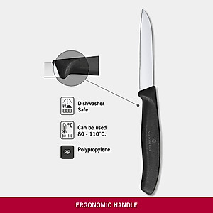 Gemüsemesser SwissClassic, 8 cm, schwarz