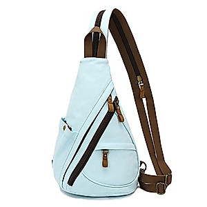 KL928 Canvas Sling Bag - Small Crossbody Backpack Shoulder Casual Daypack Rucksack for Men Women(Large Version)