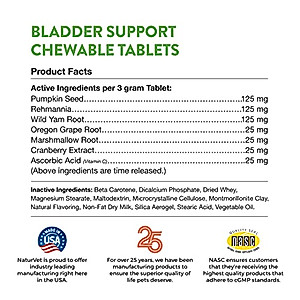 NaturVet – Bladder Support for Dogs – Plus Cranberry | Supports Healthy Bladder Control & Normal Urination | 60 Time Release Chewable Tablets