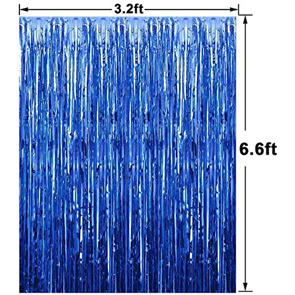 FECEDY 2pcs 3ft x 8.3ft Navy Blue Metallic Tinsel Foil Fringe Curtains Photo Booth Props for Birthday Wedding Engagement Bridal Shower Baby Shower Bachelorette Holiday Celebration Party Decorations