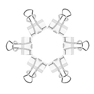 Small Binder Clips, 3/4 Inch ( 19mm ) Binder Clips, 50 Pack Mini Binder Clips (White)