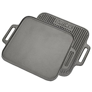 Bayou Classic 7442 14 Square Cast Iron Reversible Griddle by Bayou Classic