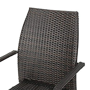 Christopher Knight Home Bridget Outdoor Wicker Stacking Patio Chairs, 2-Pcs Set, Multibrown