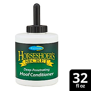 Farnam Horseshoer's Secret Deep-Penetrating Hoof Oil for Horses, Conditions Dry Hooves and Prevents Cracks, Splits and Contracted Heels, Contains Avocado Oil, 32 Oz.