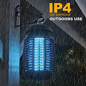 Bug Zapper for Indoor and Outdoor, 4200V Electric Mosquito Zapper, High Powered Waterproof Fly Zappers Mosquito Traps Outdoor, Fly Control for Home, Kitchen, Backyard, Camping