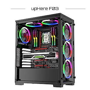 upHere 120mm LED Silent Fan for Computer Cases, CPU Coolers, and Radiators Ultra Quiet,Triple Pack Colorful Case Fan,F03