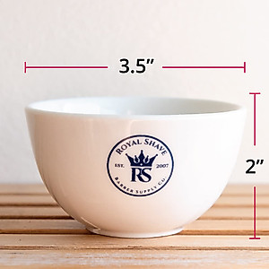 ROYAL SHAVE Ceramic Textured Shaving Bowl – Shave Soap & Shaving Cream Dish, Textured for Rich Lather (White)