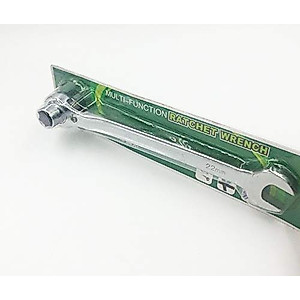 FORSUN 2 in 1 Scaffolding Podger Ratchet Wrench Site Ratcheting Socket Spanner Tool 19mm/22mm Silver