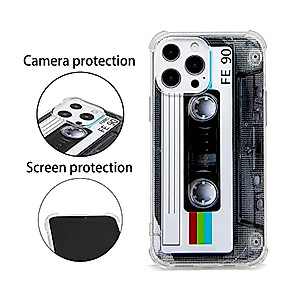 FAteamll Case for iPhone 13 Pro Max, Matte Finish Heavy Duty Soft Back Cover with Reinforced Corners TPU Soft Bumper Retro Cassette Tape Case Compatible with iPhone 13 Pro Max(6.7 Inch)