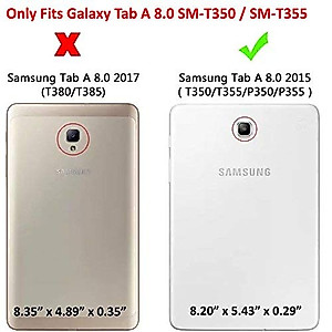 KIQ Armor Series Galaxy Tab A 8.0 2015 Case T350, Rugged Full-Body Drop Protection Tablet Case Cover Kickstand for Samsung Galaxy Tab A 8" SM-T350 SM-T355 - Black