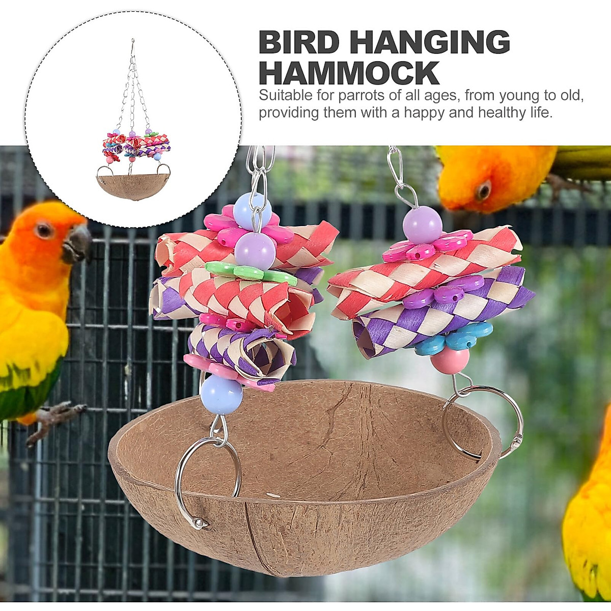 Hanging Bird Hammock Swing Bed Plush Parrot Snuggle Tent Nest Parakeets Cockatiels Conures Parrots Bird Cage Accessories Perch Toy