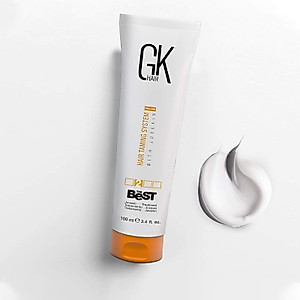 GK HAIR Global Keratin The Best (3.4 Fl Oz/100ml) Smoothing Keratin Hair Treatment - Professional Brazilian Complex Blowout Straightening For Silky Smooth & Frizz Free Hair