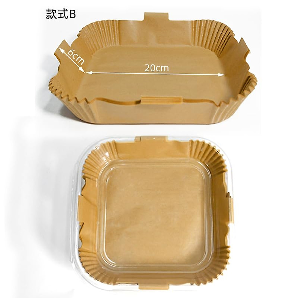 Air Fryer Disposable Paper Liner，100pcs Airfryer Parchment Paper Liners Square Non-stick 8inch Baking Paper for Air Fryer 5-8QT