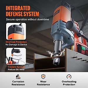 VEVOR Mag Drill Press, 1300W 1.57" Boring Diameter, 2922lbf Power Portable Magnetic Drill, 810 PRM, Electric Drilling Machine for Metal Surface, Industrial and Home Improvement