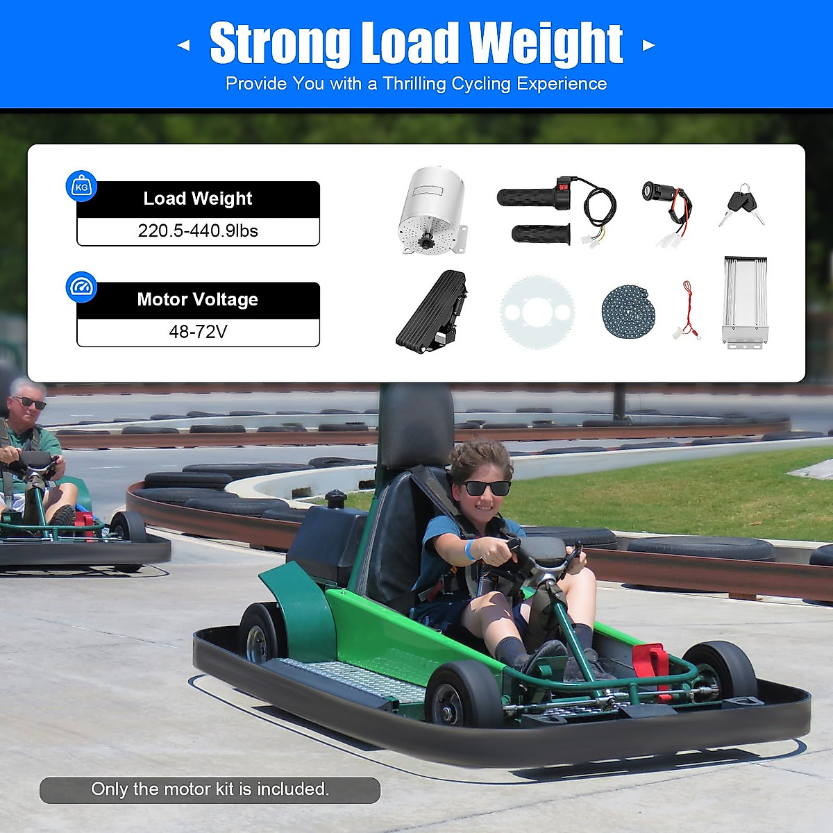 BANLICALI Bike Motor Kit, 3000W Brush-Less Motor Kit with Controller, Chain Ring and Throttle, for Electric Scooter E Bike Engine Motorcycle DIY Part Conversion Kit 48-72V 4900rpm