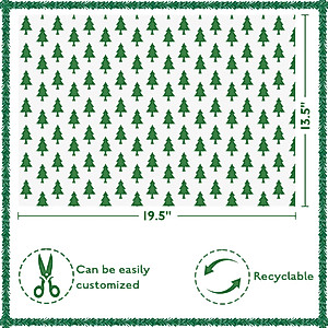 Blisstime Christmas Tissue Paper Gift Wrapping Paper, 200 Sheets, 13.5" X 19.5", White, Red, Green, Red Stripe, Christmas Trees Design