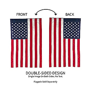 Evergreen American Flag 18-inch x 12.5-inch Garden Size | Heavy Duty Outdoor Premium 310D | Embroidered Stars and Stripes and Quadruple Stitched Edge | USA Residential or Commercial