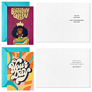 Hallmark Mahogany Birthday Cards Assortment, Birthday Queen (16 Cards with Envelopes)