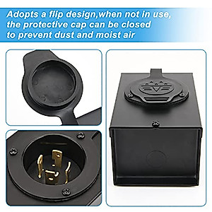 Luckyweld 30Amp Generator Inlet Box, NEMA L14-30P, 4Prone,125/250 Volt, 7500 Watts Generator Power Inlet Box, Weatherproof, Transfer Switch, Outdoor Use