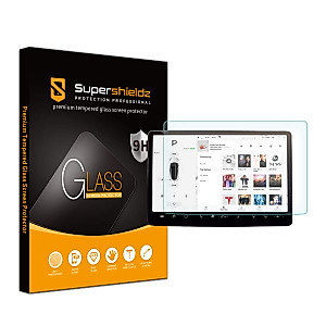 Supershieldz Designed for Tesla Model 3 and Model Y (15 inch) Tempered Glass Screen Protector, 0.33mm, Anti Scratch, Bubble Free