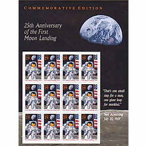 25th Anniversary of the First Moon Landingsheet of 12 29 Cent Stamps Scott 2841