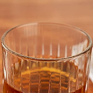 Restaurantware Elysia 12 Ounce Whiskey Glasses 12 Cut Rocks Glasses - Lead-Free Weighted Base Clear Glass Tumblers Dishwasher-Safe For Scotch Bourbon And Cocktails