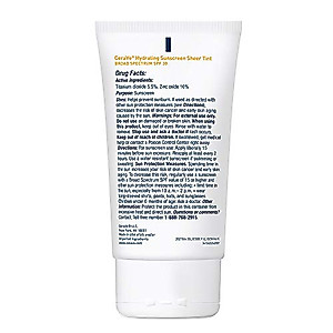 CeraVe Tinted Sunscreen with SPF 30 | Hydrating Mineral Sunscreen With Zinc Oxide & Titanium Dioxide | Sheer Tint for Healthy Glow | 1.7 Fluid Ounce
