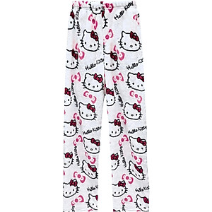 Anime Pajamas Pants Women's Girls Cartoon Cat All Character Print Flannel Lounge Sleep Bottoms Pajama Pants Christmas