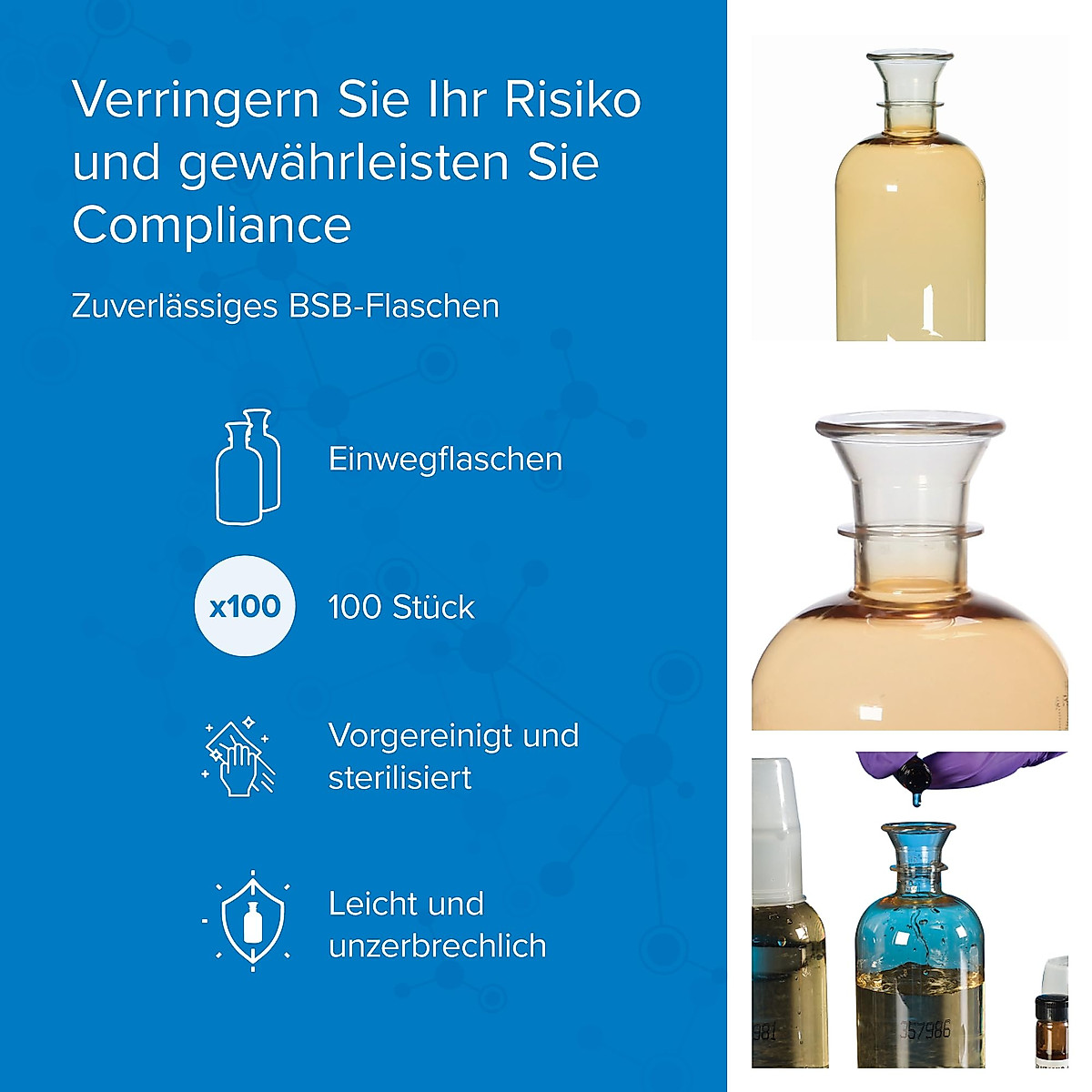 Environmental Express AO-53200-02 Disposable BOD Bottle, 300 mL (100 Pack)