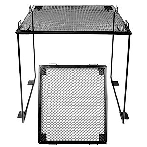 Kitston Metal Locker Shelf for School, Gym, or Work, Stackable, Use Also Under Sink and in Cabinets (Black)