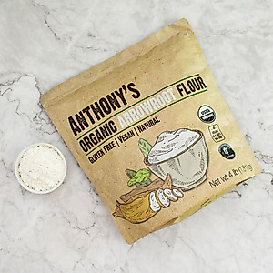 Anthony's Organic Arrowroot Flour, 4 lb, Batch Tested Gluten Free, Non GMO, Vegan