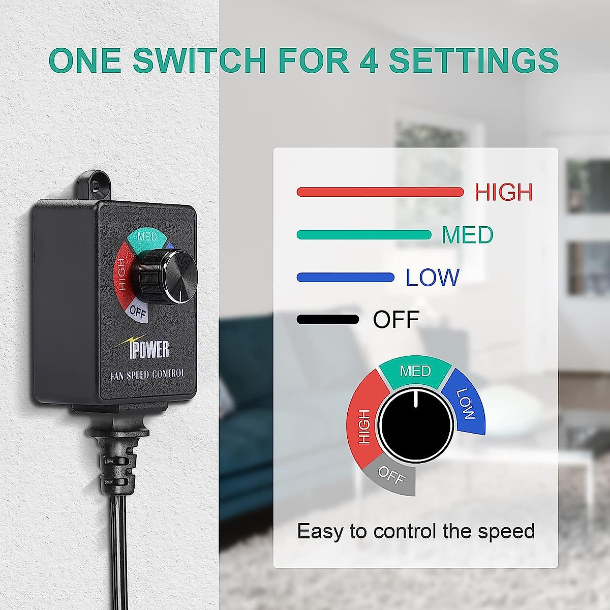 iPower GLFANXBOOSTER8CTRLV1 8 Inch 420 CFM Booster Fan Inline Duct Vent Blower with Variable Speed Controller Adjuster,Low Noise,Silver