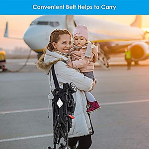 BABY JOY Lightweight Stroller, Compact Travel Stroller, Infant Stroller w/Adjustable Backrest & Canopy, Cup Holder, Storage Basket, 5-Point Harness, Easy Fold, Umbrella Stroller for Toddler, Black