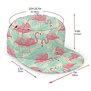 antkondnm Tropical Bird Flamingo Flat Bill Snapback Hat - Hip Hop Baseball Cap